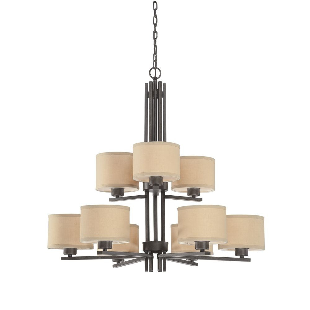 Dolan Designs Tecido Nine Light Two-Tier Chandelier Olde World Iron ...