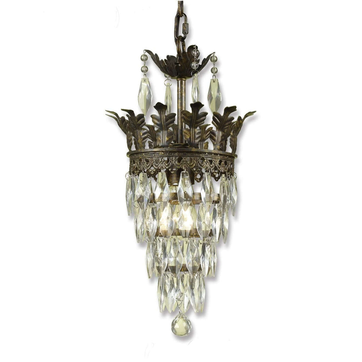 AF Lighting Sovereign Mini Chandelier Antique Gold 7507-1H – Luminary Decor