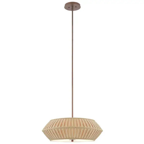 Dolan Designs Sunrise 4Lt Vintage Pendant Classic Bronze w/ pleated sh ...